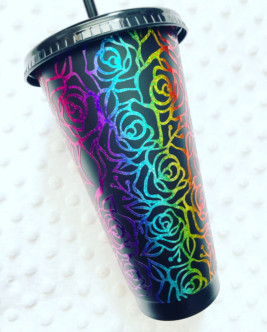 Rainbow Roses and Butterflies Cold Cup, Reusable Cups for Cold Drinks ...