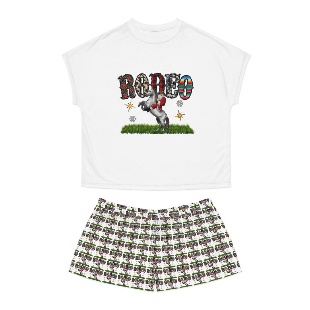 Cowboy Santa Women's Pajama Set, Santa Riding A Bronc PJ, Rodeo Santa ...