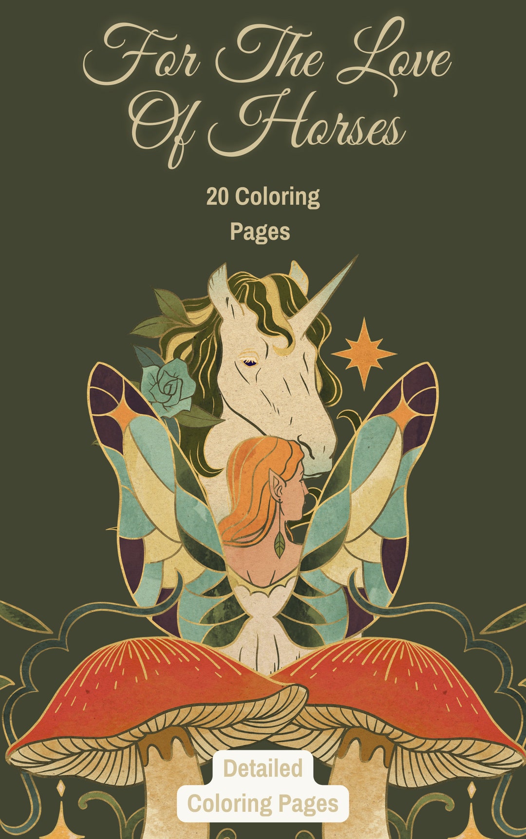 For the Love of Horses Coloring Pages Vol 1 - Etsy