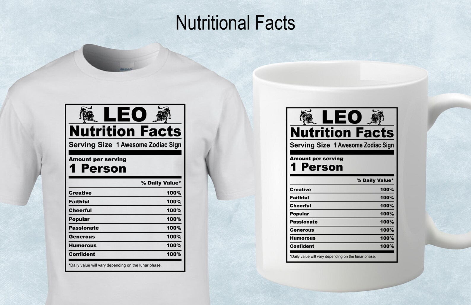 Leo Zodiac Nutrition Facts SVG Nutritional Fact Label | Etsy