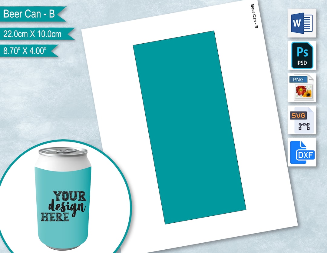 Beer Can 12 Oz Label Template, Beer Can 355 Ml Label Sticker, Create ...