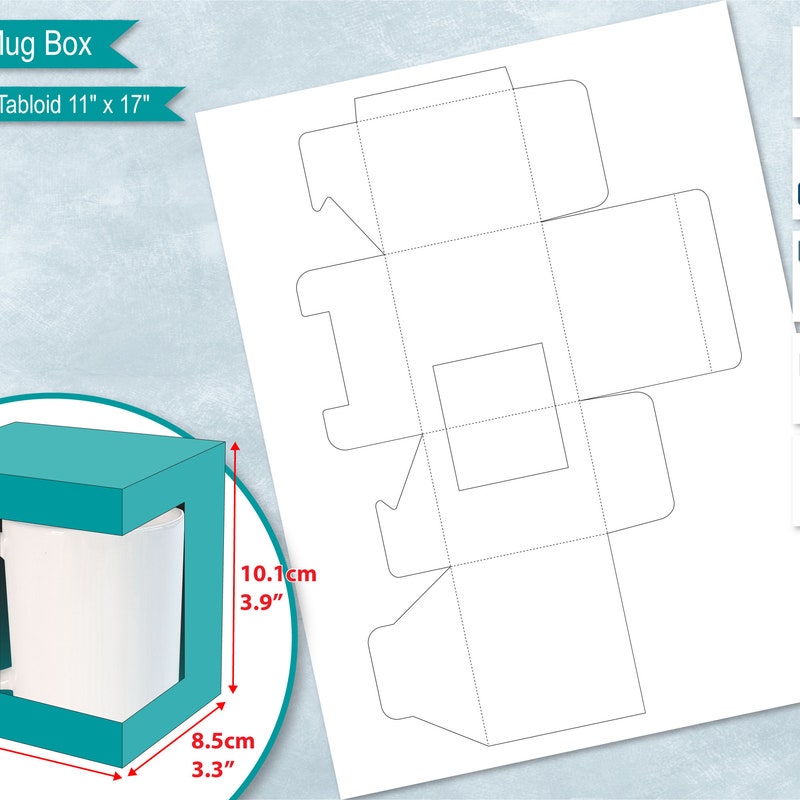 Mug Box Template - Etsy