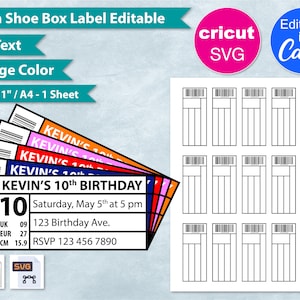 3 Inch Blank Shoe Box Label Template, Editable Color & Text, Custom 3 ...