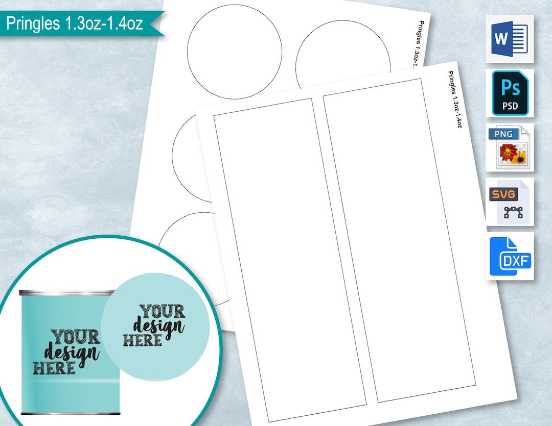 Chip Can 1.3oz 37g Topper Template, Chip Tube Can Printable, Favor Bag ...