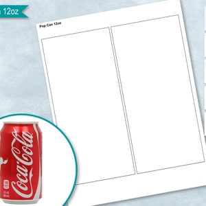 Pop Can 12oz 355ml Label Template Drink Can Sticker Label | Etsy