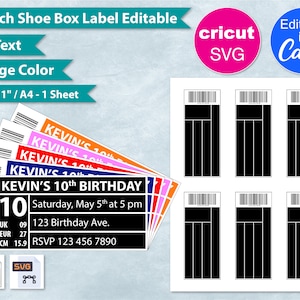 4.5 Inch Blank Shoe Box Label Template, Editable Color & Text, 4.5 ...