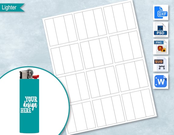 Lighter Label Wrapper Template Lighter Sticker Sleeve DIY - Etsy