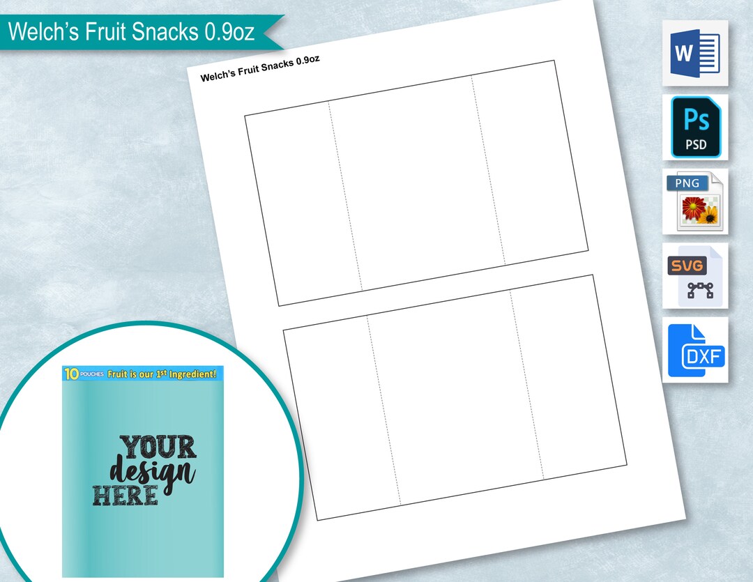 Fruit Snacks 0.9oz 25.5g Blank Wrapper Template, Fruit Snack Candy ...