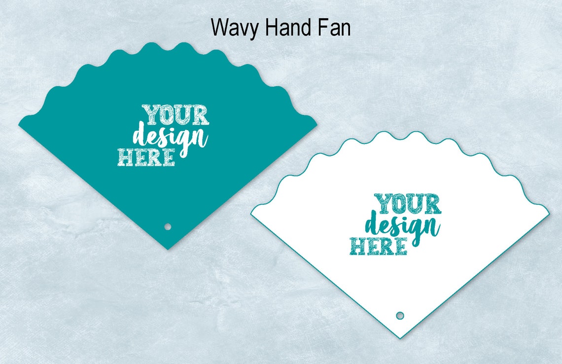Wavy Edge Hand Fan Blank Template Church Wedding Program DIY - Etsy