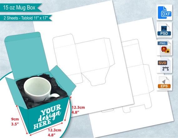 15oz Mug Box Template 11x17 Size Sheet Mug Gift - Etsy