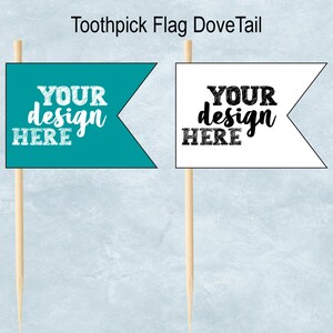 Dovetail Toothpick Flag Tag Blank Template, Custom Straw Sublimation ...