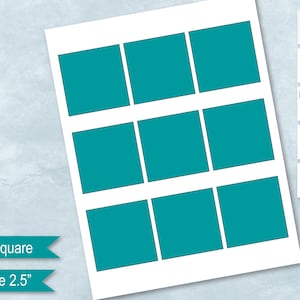 2.5 Inch Square Blank Template, 63 Mm Square Sticker Collage, 2.5 ...