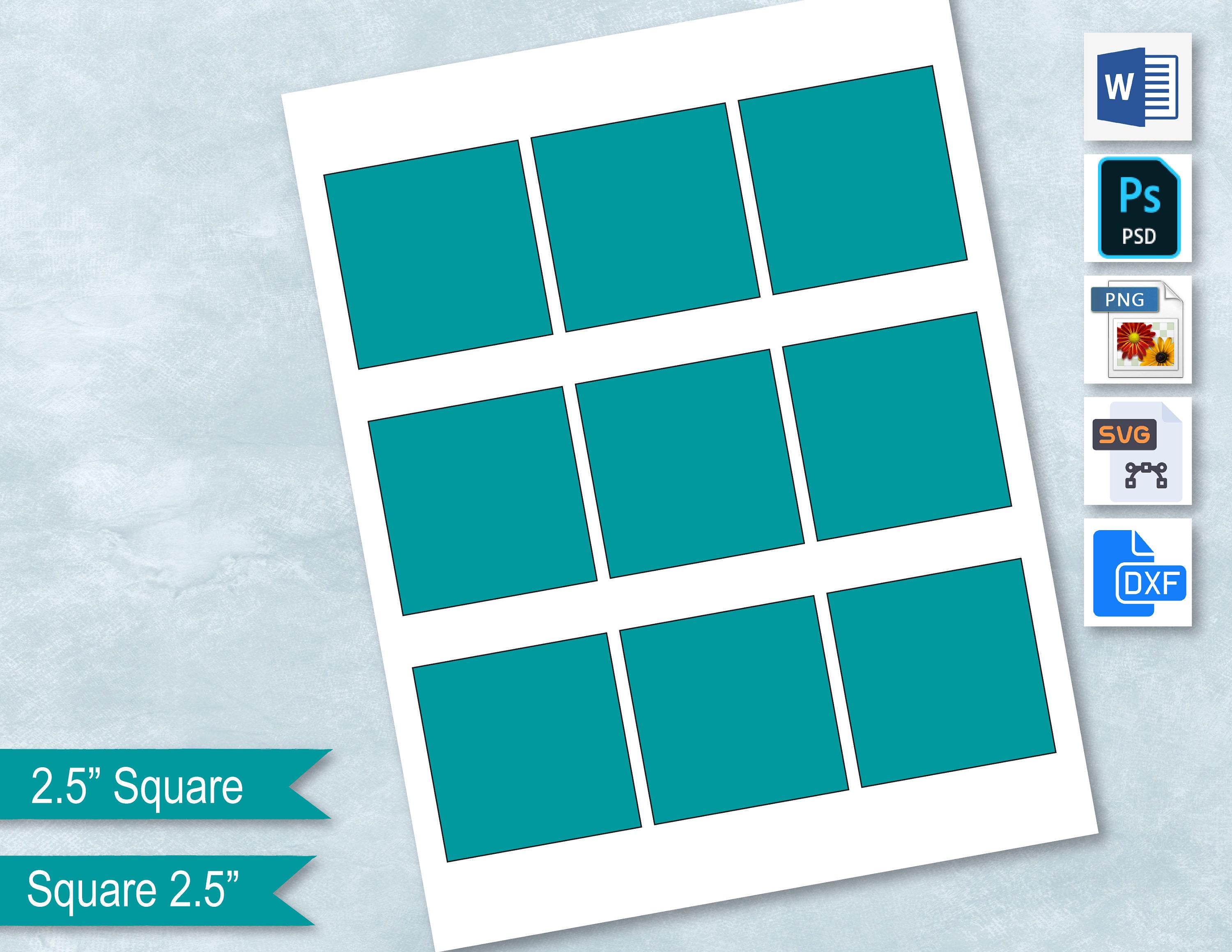 2.5 Inch Square Blank Template 63 Mm Square Sticker Collage - Etsy UK