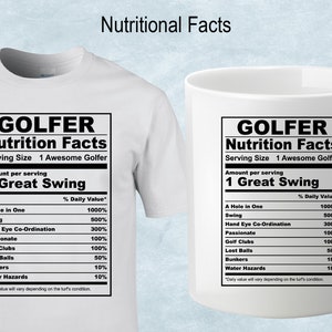 Golfer Nutrition Facts, SVG Nutritional Fact Label Template, Printable ...