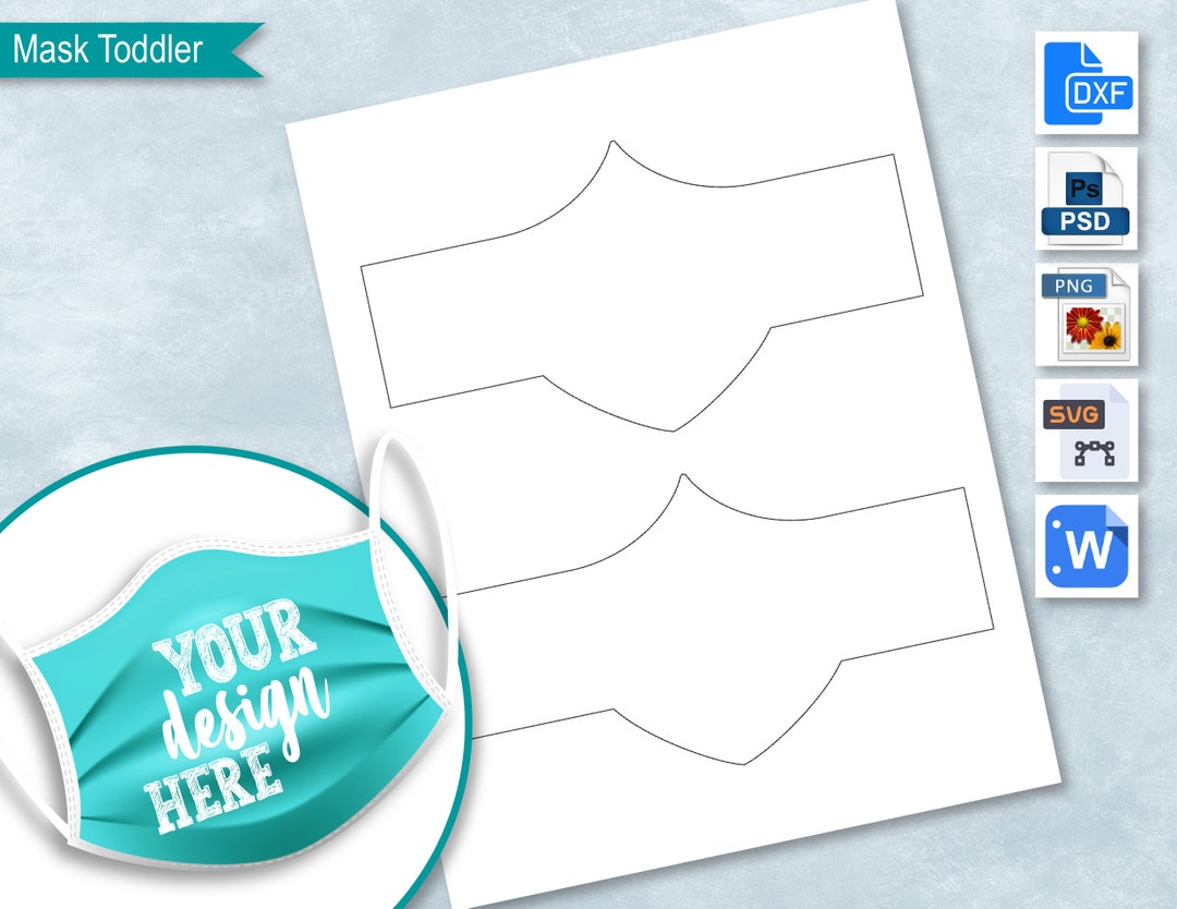 Toddler Face Mask Template, Custom Blank Personalized Face Mask ...