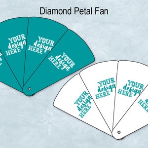 Diamond Shape Petal Fan Blank Template, Paddle Fan Church Wedding ...