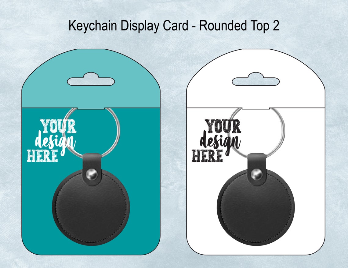 Rounded Top 2 Wide Keychain Display Card Blank Template - Etsy