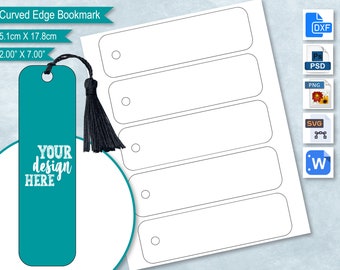 Scallop Edge Rectangular Bookmark Blank Template DIY Create | Etsy