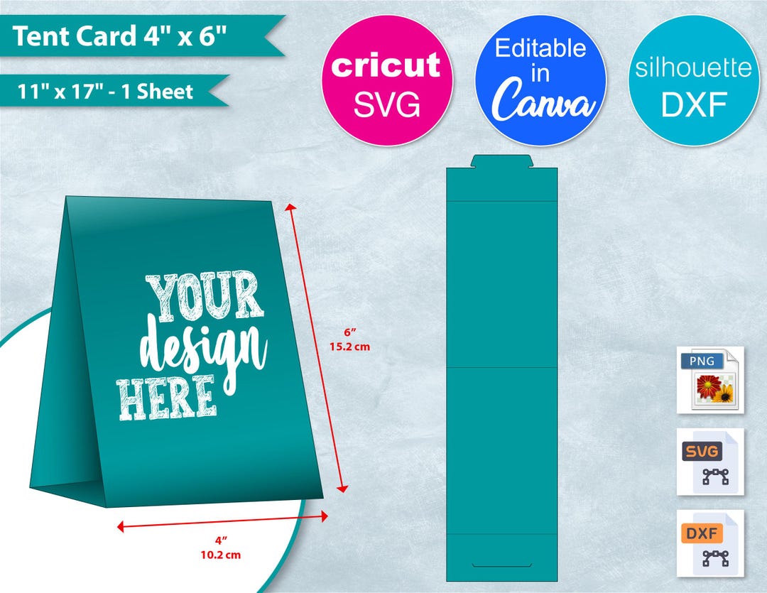 4" X 6" Tent Card Blank Template, Table Place Card, Meal Card, Food ...