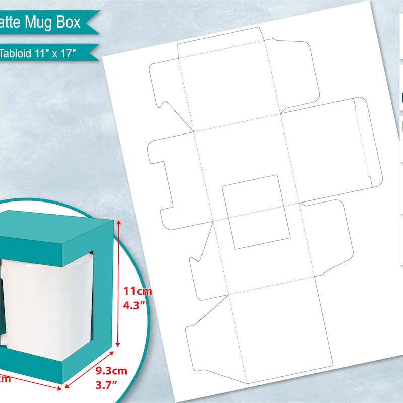 Mug Box Template - Etsy