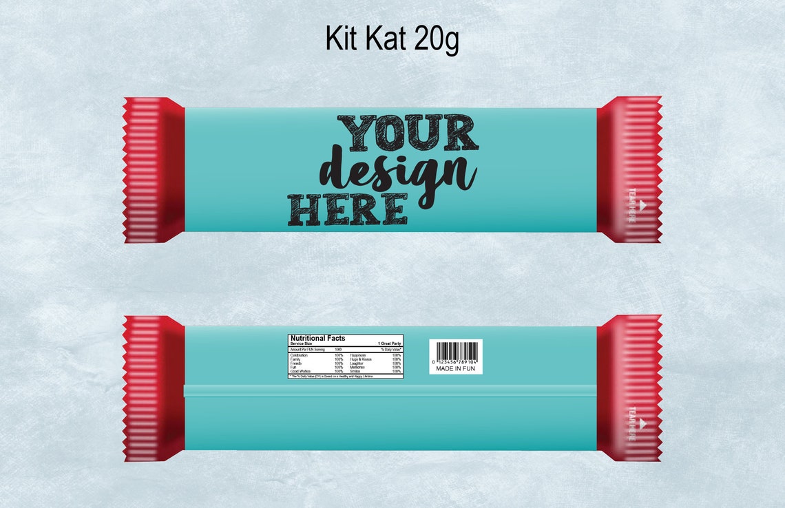 Kit Kat 20g 2 Finger Bar Blank Wrapper With Template - Etsy