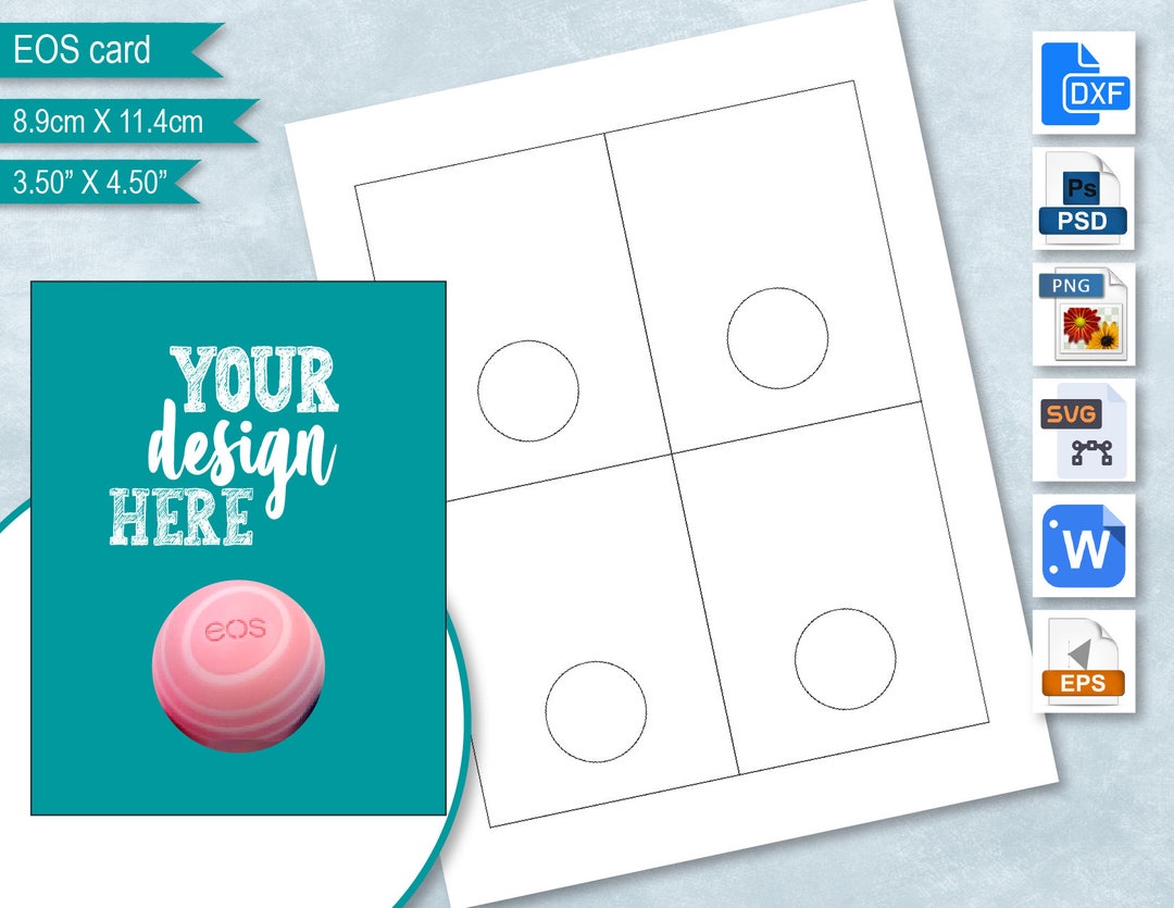 EOS Card Blank Template, Sublimation Lip Balm Holder, Customize Your ...