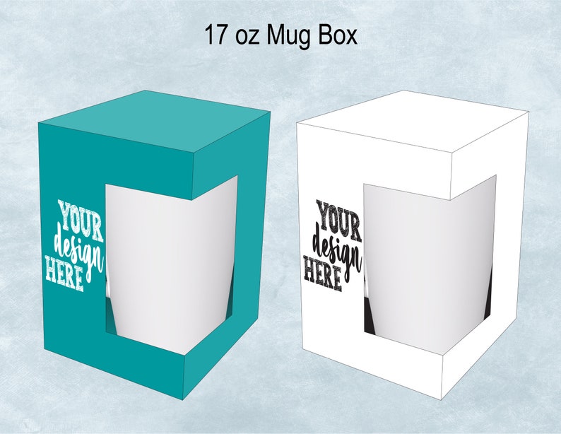 17oz Mug Box With Window Template 11x17 Size - Etsy