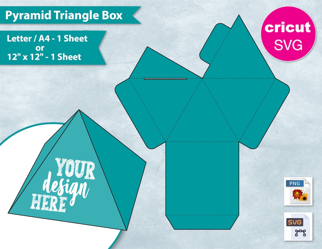 Pyramid Triangle Favor Gift Box, 8.5"x11" Sheet Printable, Pyramid ...