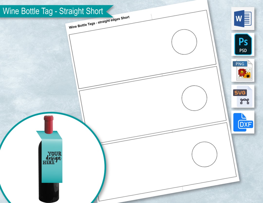 Wine Bottle Short Straight Gift Tag Template, Wine Bottle Labels Create ...