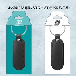 Wavy Top Keychain Display Card Blank Template, Sublimation Keyring Card ...