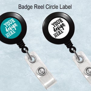 Badge Reel Circle Blank Template Labels, Badge Reel Circular Sticker ...
