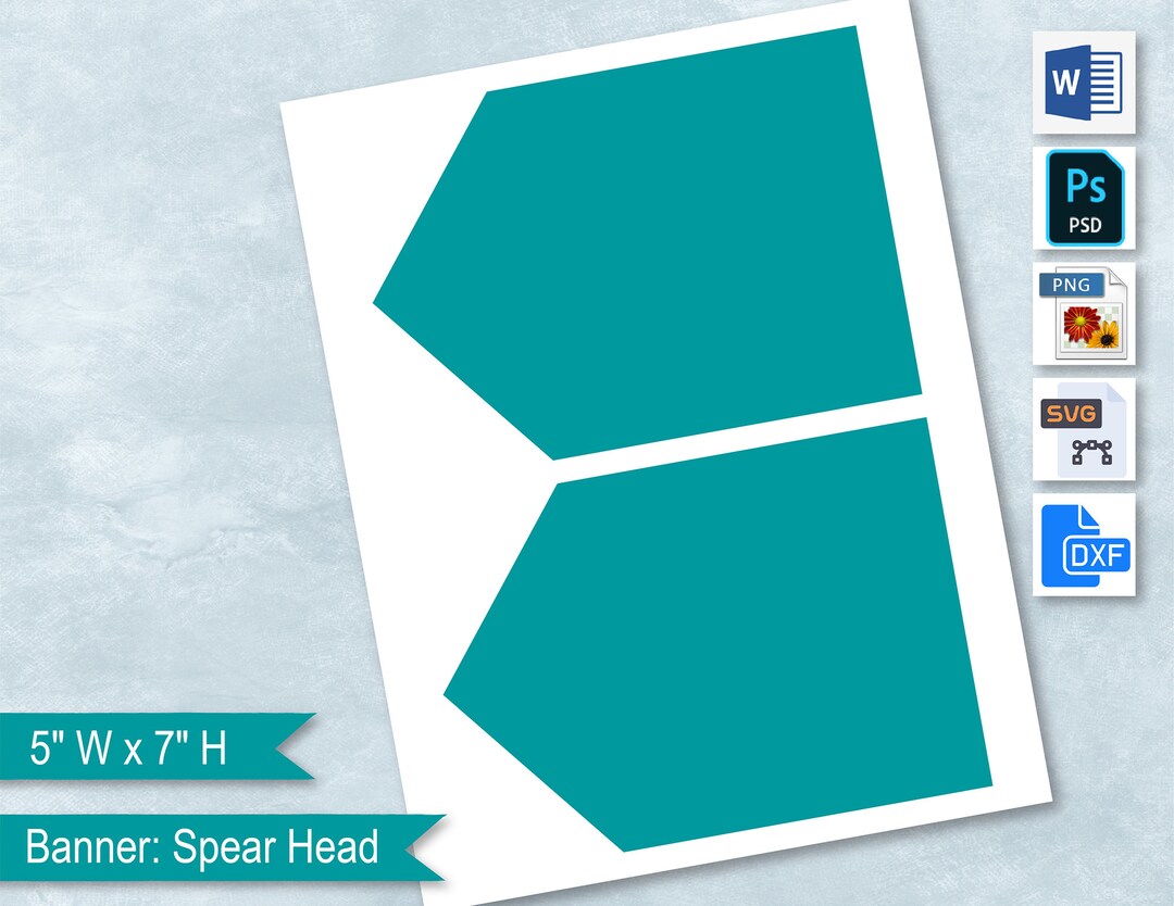 Spear Head 5" X 7" Banner Blank Template, Spearhead Edge Flag Banner ...