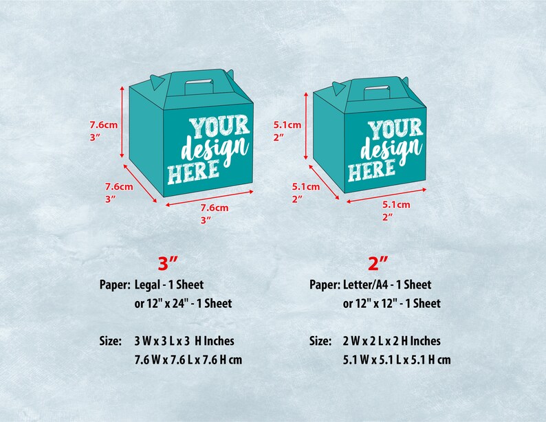 Bundle Square Gable Box Templates 5 Sizes Gable Gift Box - Etsy