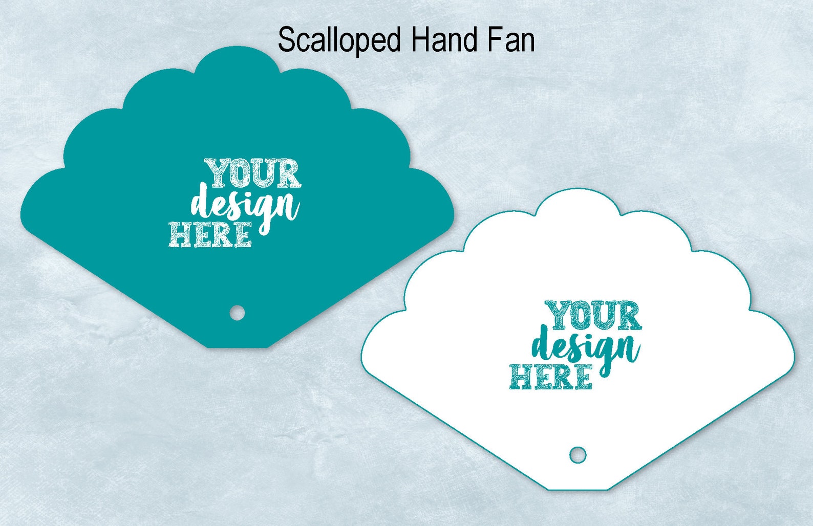 Scallop Shape Hand Fan Blank Template, Church Wedding Program ...