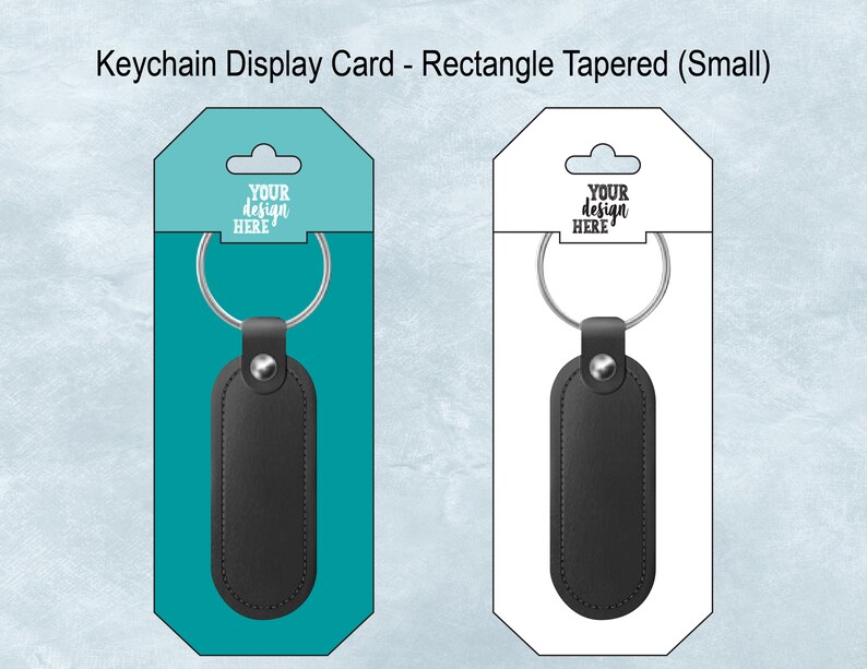 Rectangle Tapered Keychain Display Card Blank Template - Etsy