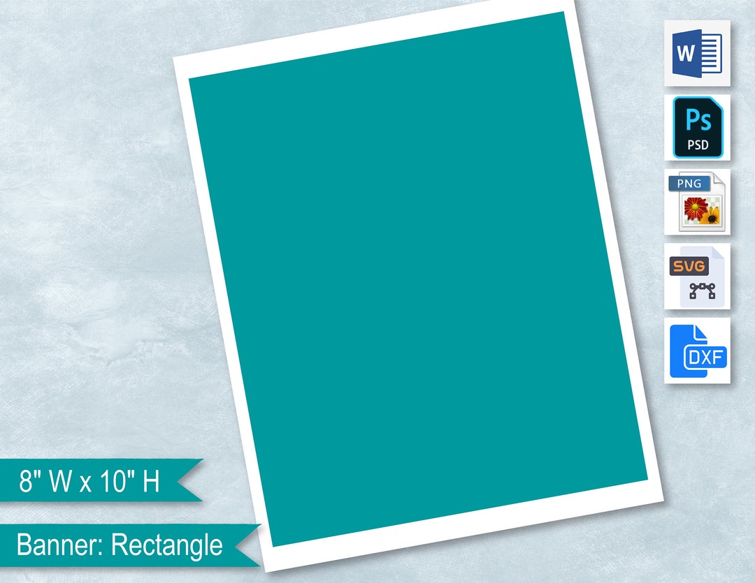 Rectangle Banner 8" X 10" Blank Template, Rectangle Flag Template ...