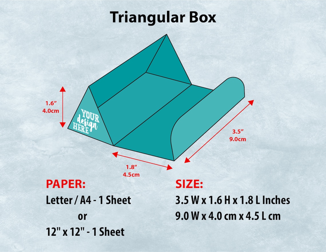 Triangular Favor Gift Box, 8.5"x11" Sheet Printable, Triangle Favor Box ...