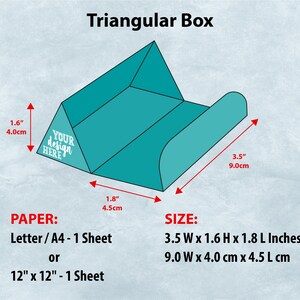 Triangular Favor Gift Box, 8.5"x11" Sheet Printable, Triangle Favor Box ...