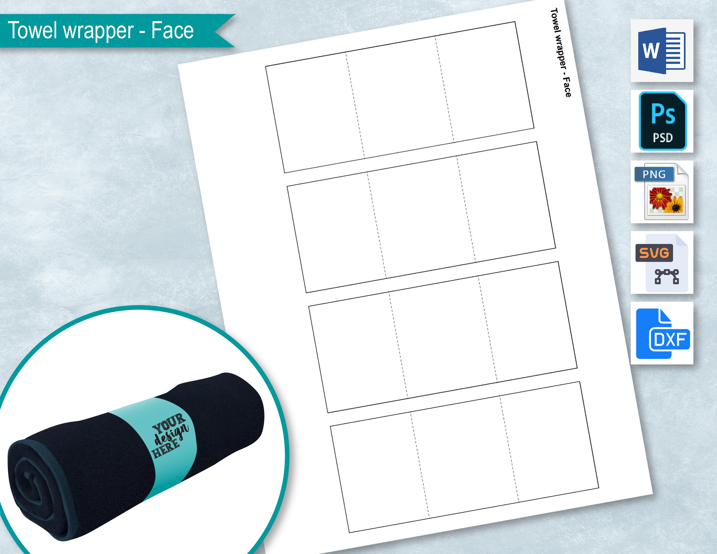 Face Towel Wrapper Template Face Towel Blank Label Sticker - Etsy