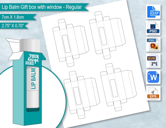 Regular Lip Balm Gift Box With Window Blank Template Lipbalm - Etsy