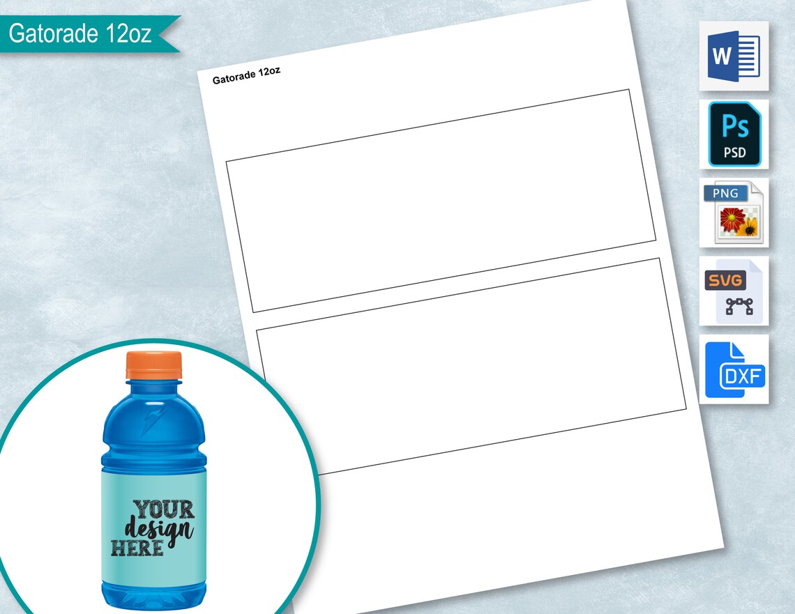 Sports Drink Template 12oz 355ml Label Template Sticker Label - Etsy