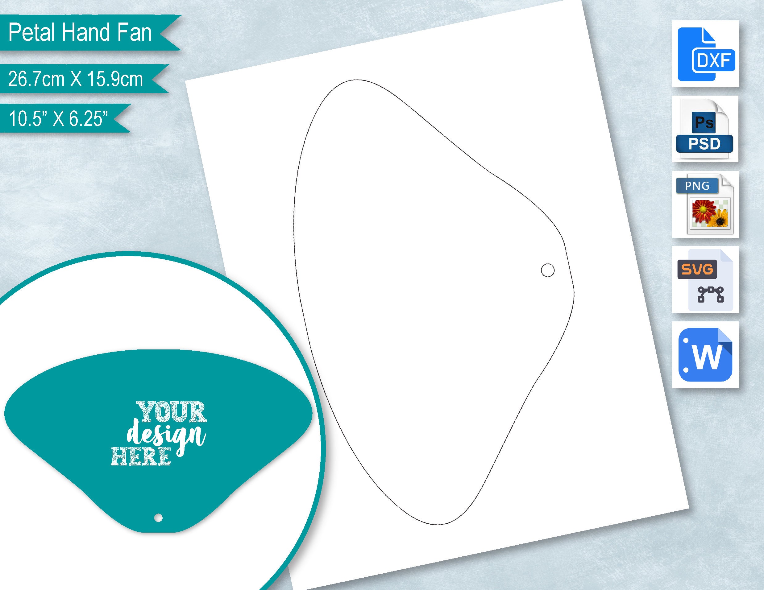 Petal Shaped Hand Fan Blank Hand Template Church Wedding - Etsy