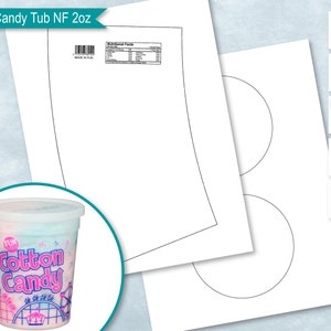 Cotton Candy 2oz 60g Blank Wrapper Template with Nutritional | Etsy