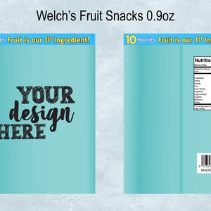 Fruit Snacks 0.9oz 25.5g Blank Wrapper Template With Nutrition Facts ...