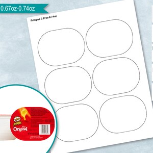 Pringles 0.67oz 19g Topper Template Printable Favor Bag DIY | Etsy