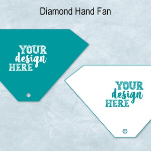 Diamond Shape Hand Fan Blank Template, Church Wedding Program, DIY ...