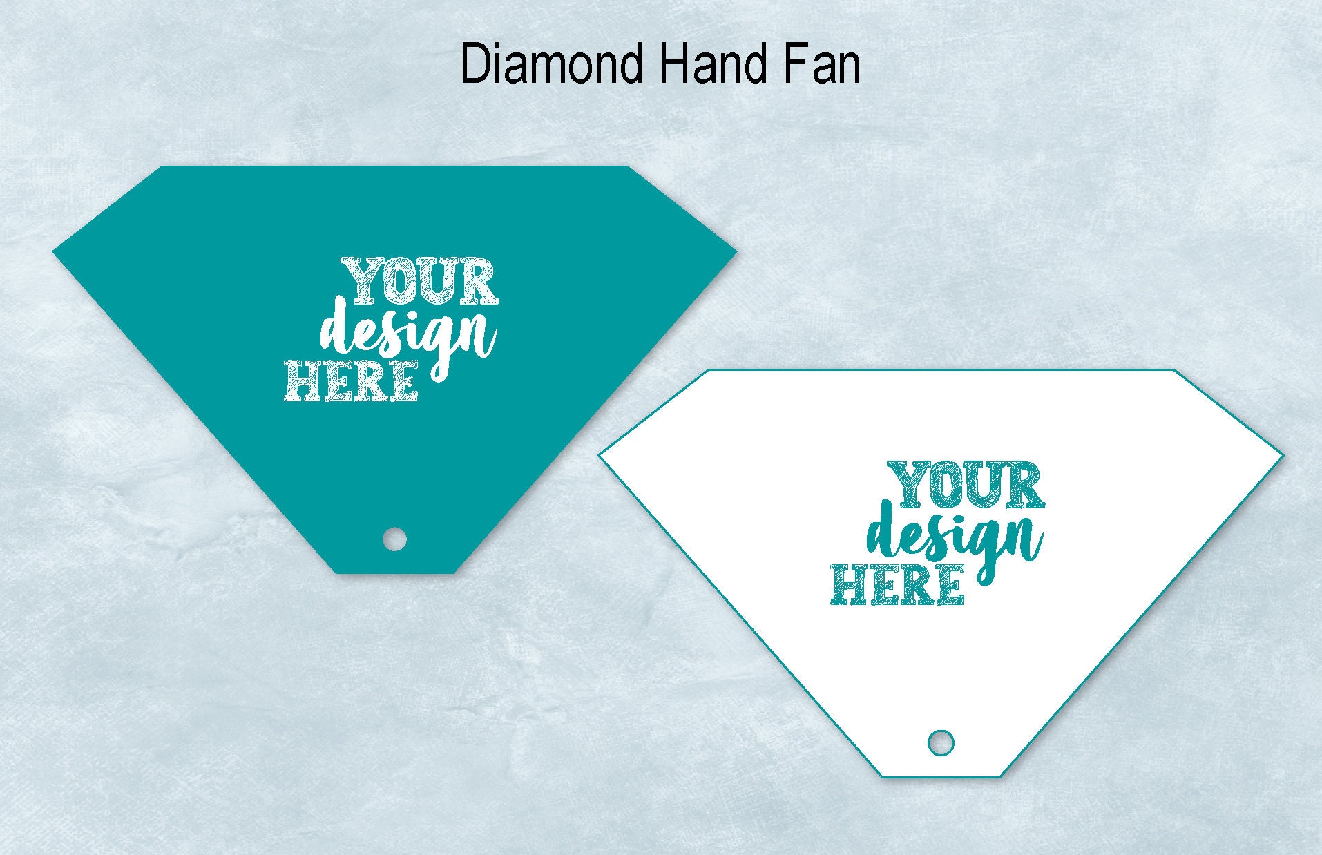 Diamond Shape Hand Fan Blank Template Church Wedding Program - Etsy