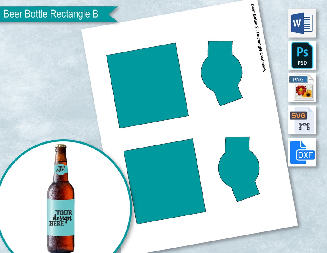 Beer Bottle Rectangle Label Template, Beer Bottle Oval Neck Label ...