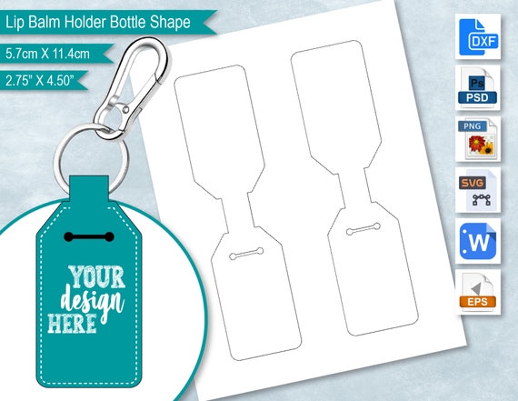 Bottle Shape Keychain Lip Balm Holder Template Sublimation - Etsy