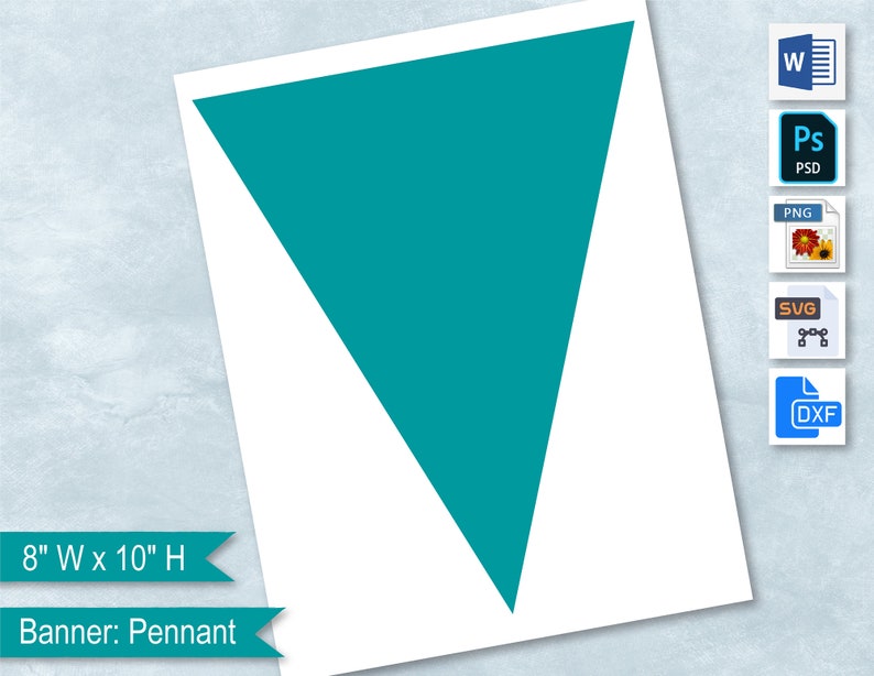 Pennant Banner 8 X 10 Blank Template Triangle - Etsy